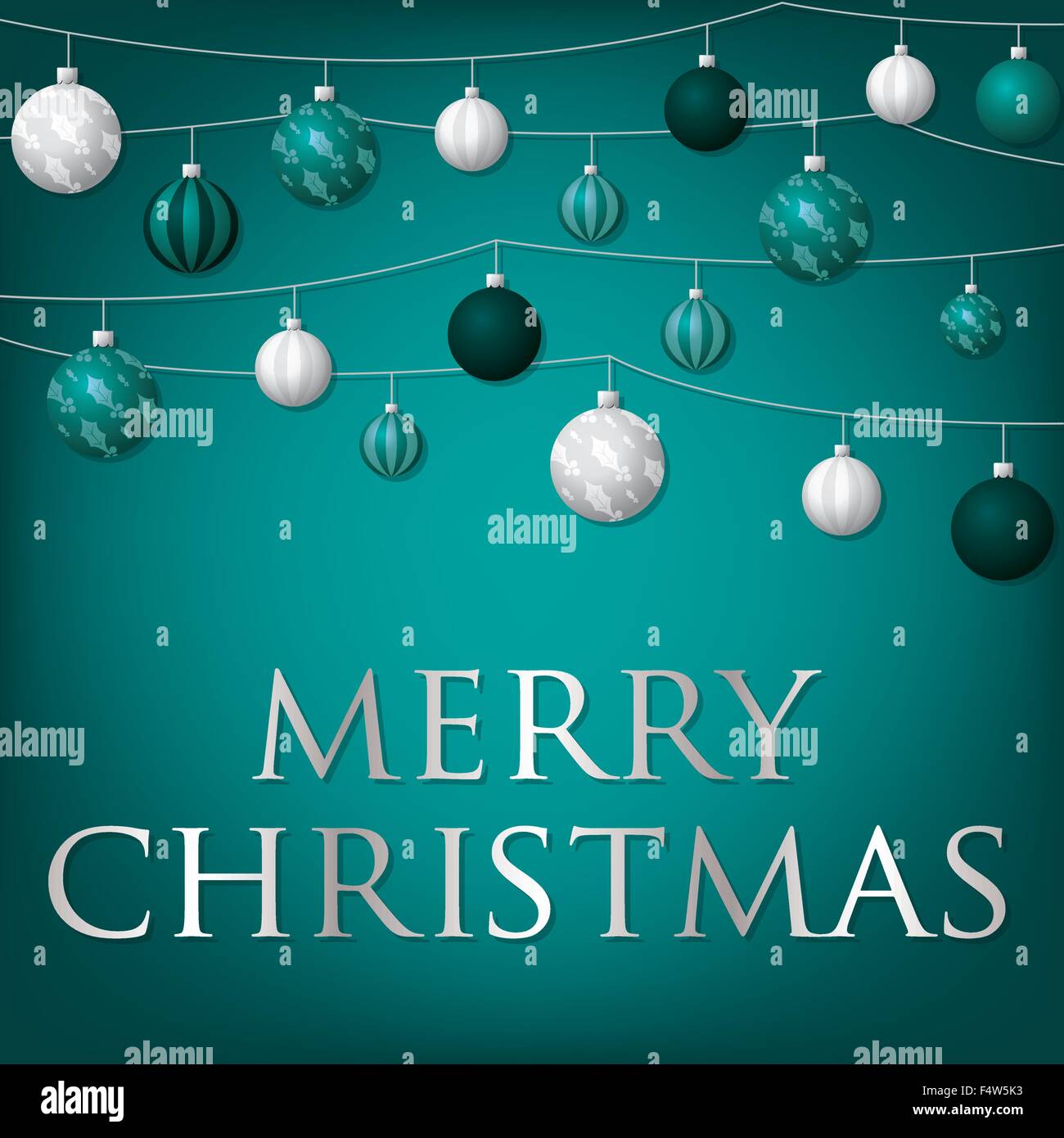 String of Christmas baubles card in vector format Stock Vector Image ...