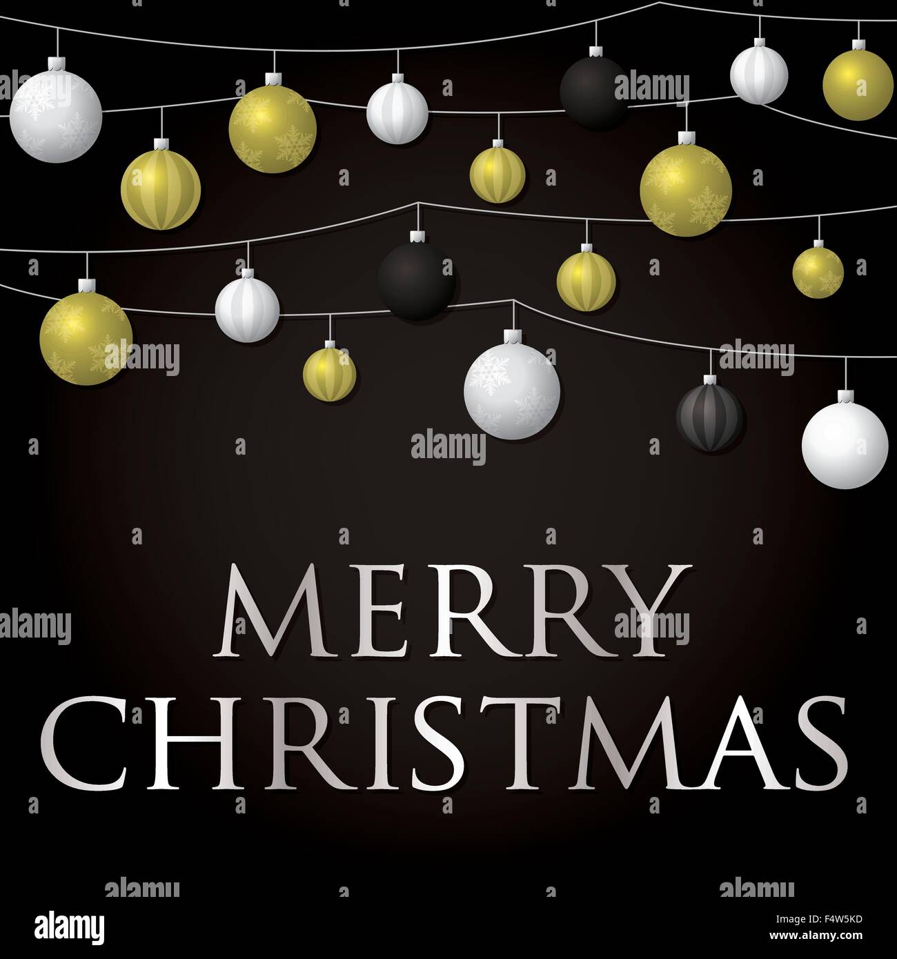 String of Christmas baubles card in vector format Stock Vector Image ...