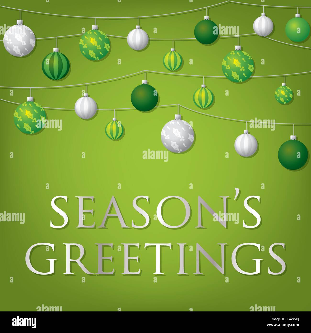 String of Christmas baubles card in vector format Stock Vector Image ...
