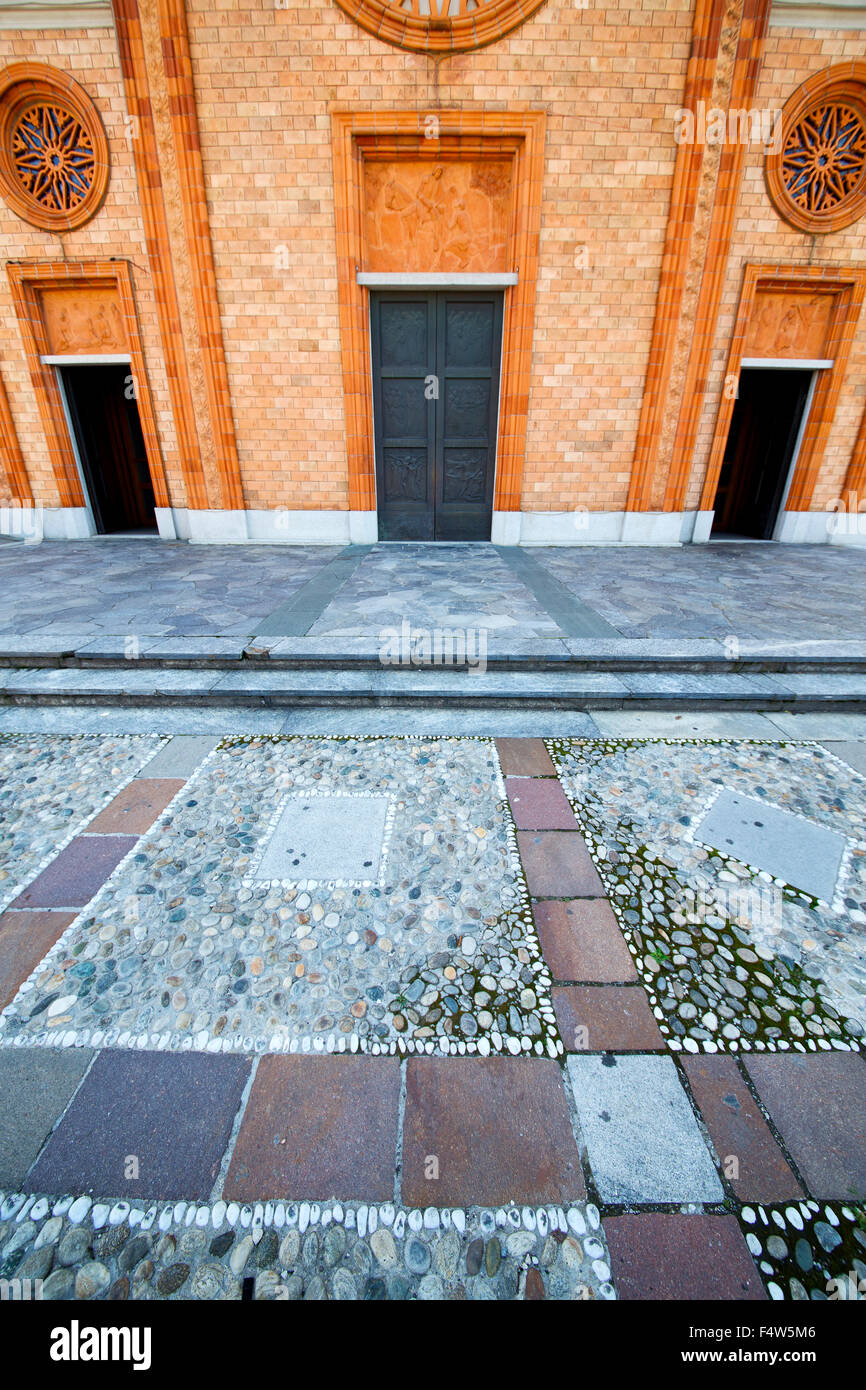 vergiate italy church varese the old door entrance and mosaic sunny daY ...