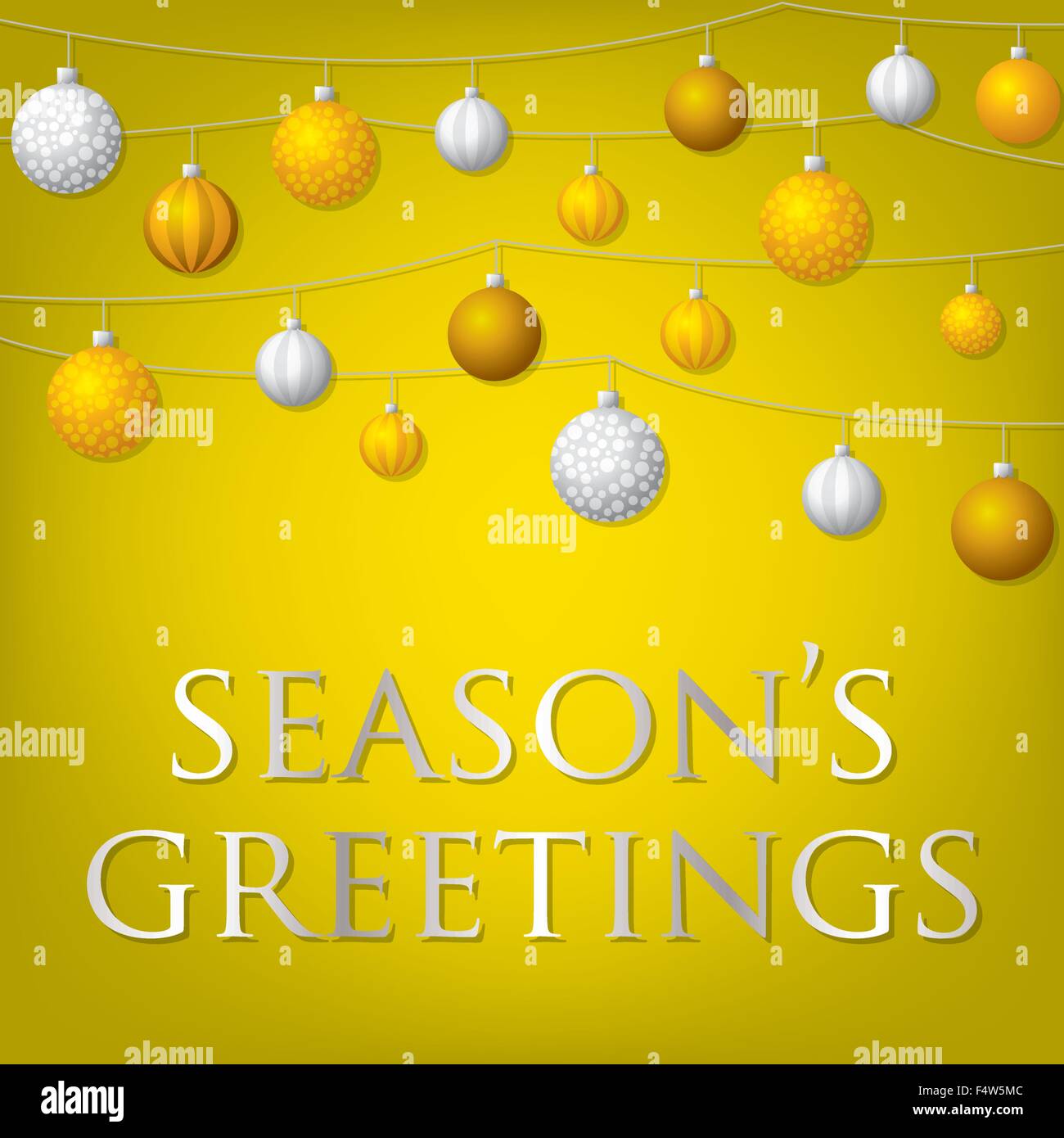 String of Christmas baubles card in vector format Stock Vector Image ...