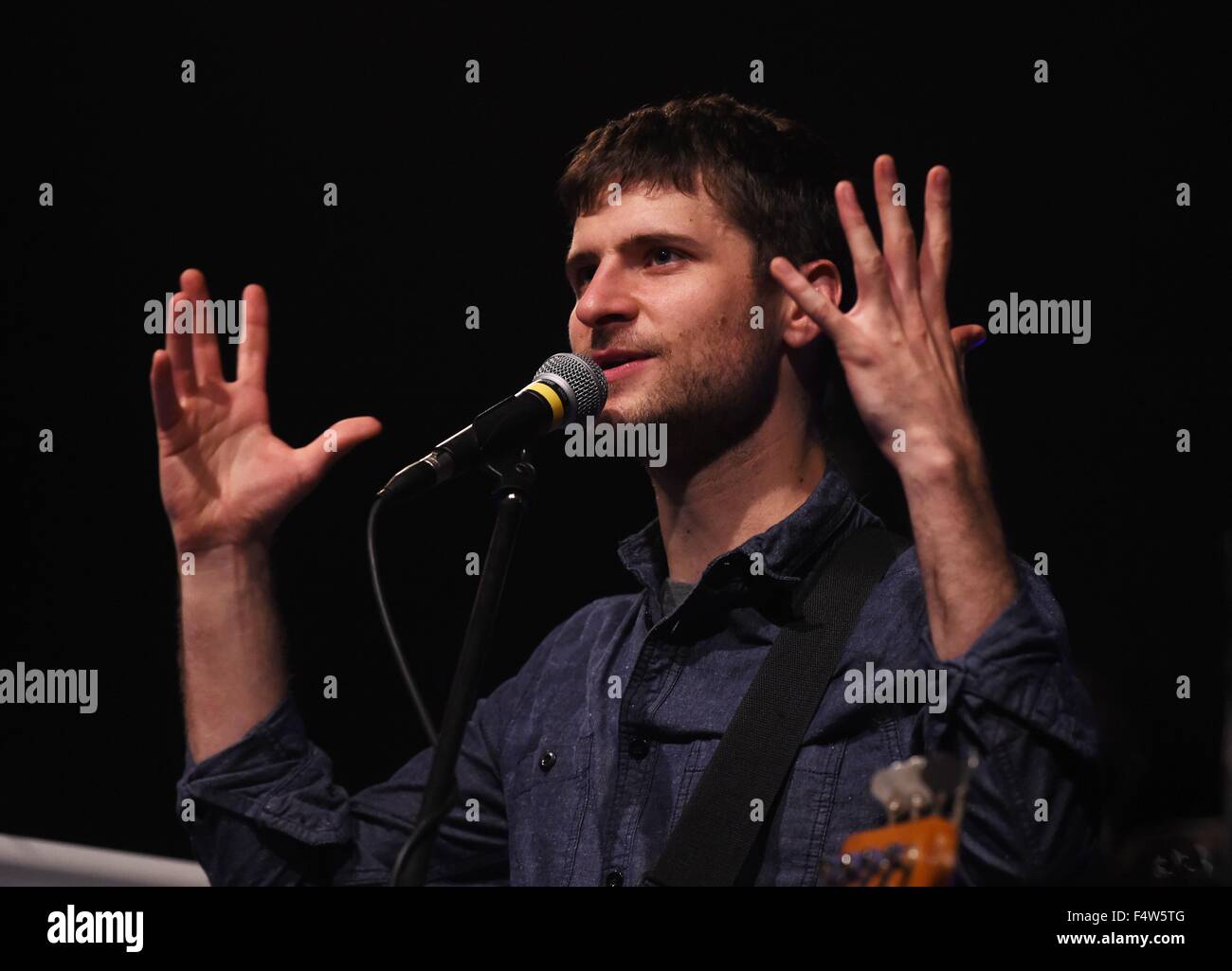 Prerov, Czech Republic. 22nd Oct, 2015. Bassist Michael League of ...