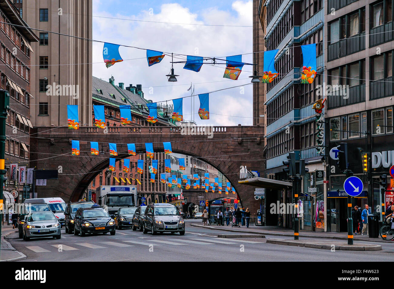 Sweden Stockholm Kungsgatan is a main thoroughfare in the area of town ...