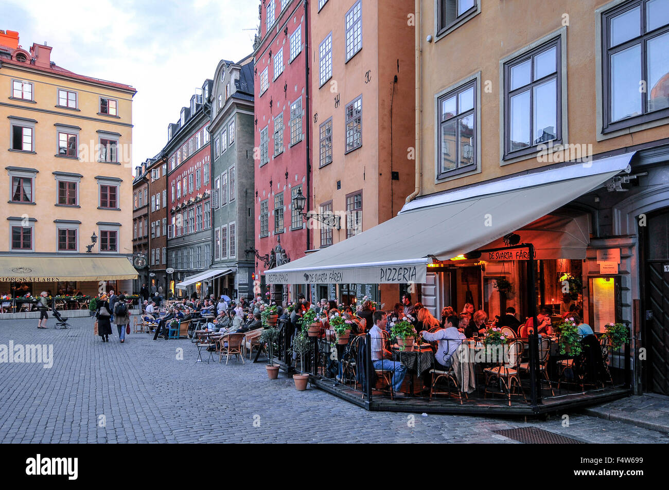 Sweden Stockholm Medieval buildings in Stortorget Square in Gamla Stan ...
