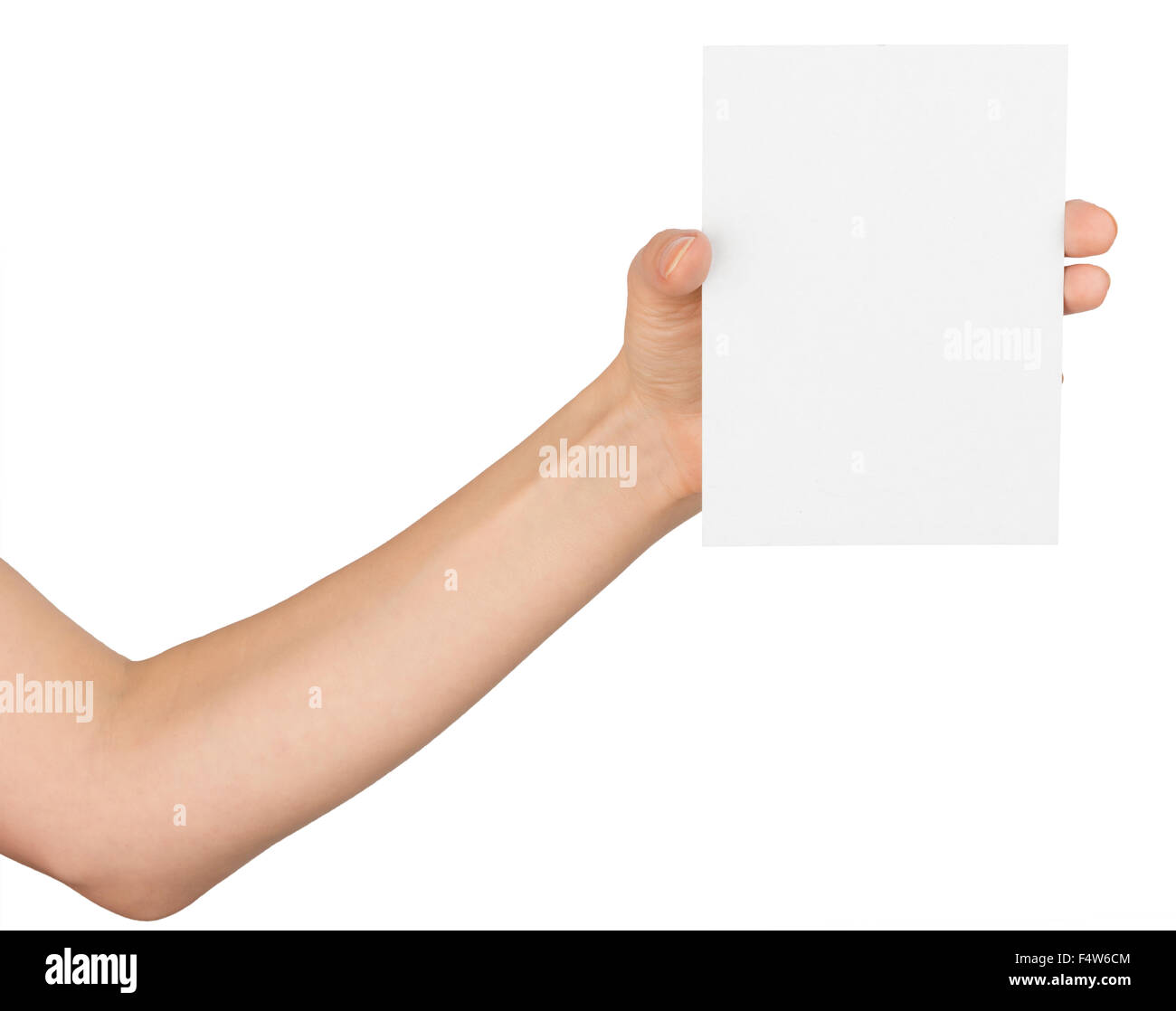 Womans hand with empty card Stock Photo - Alamy