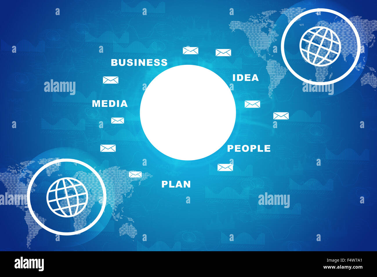 Blank circle with world map Stock Photo - Alamy