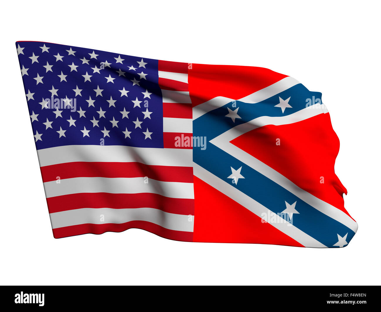 3d rendering of an united states and confederate flags Stock Photo - Alamy