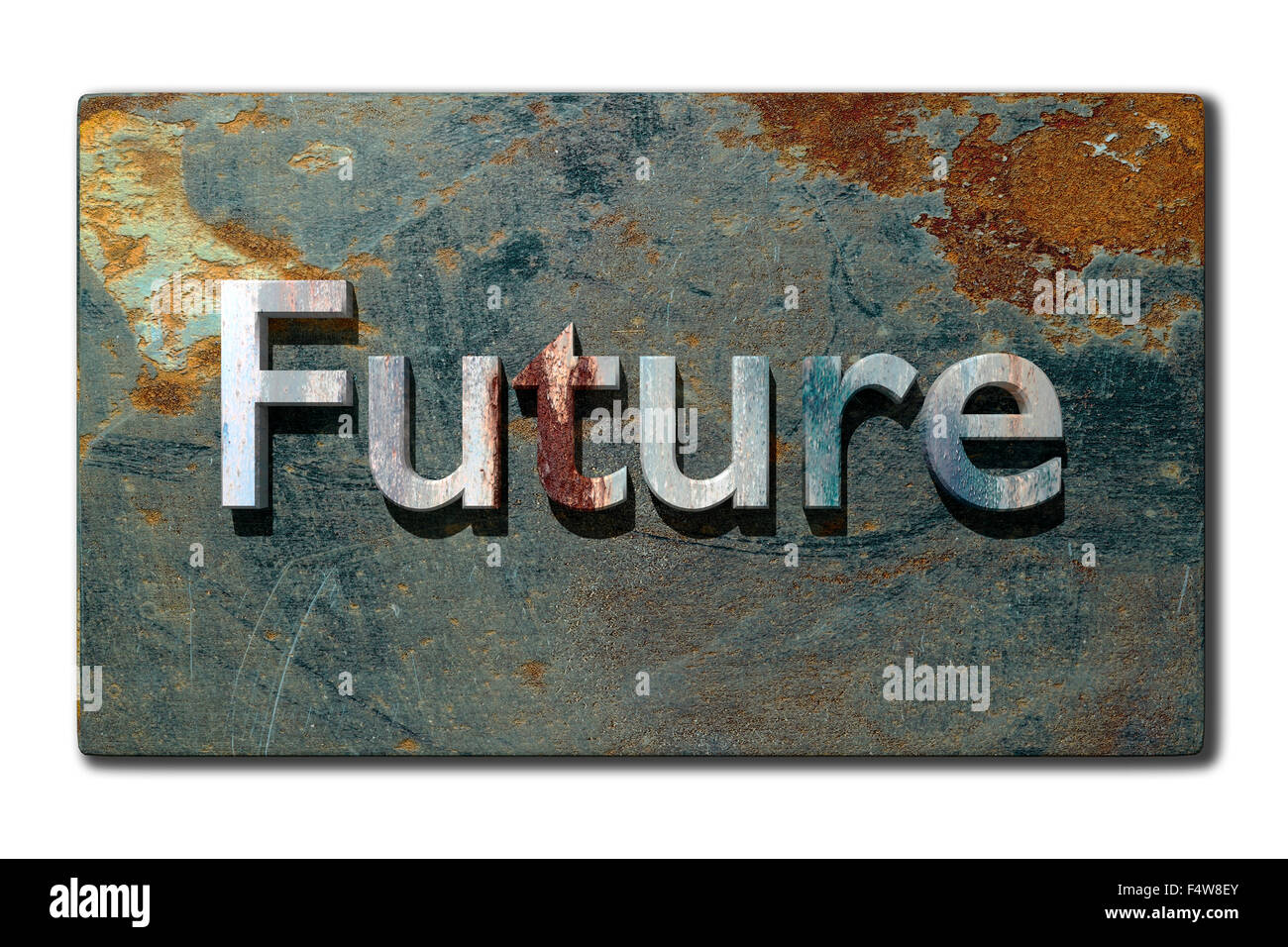 3d rendering of future word on a rusty surface Stock Photo - Alamy