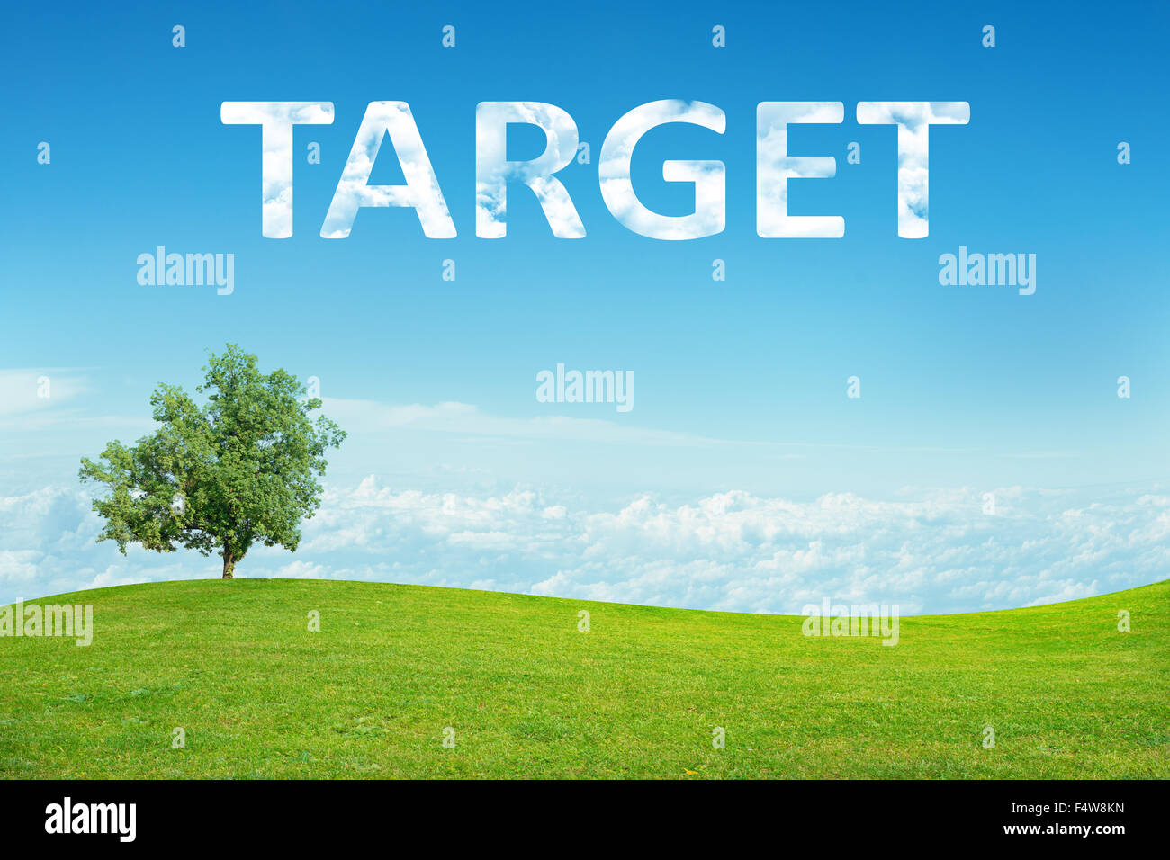 Landscape with word target Stock Photo - Alamy