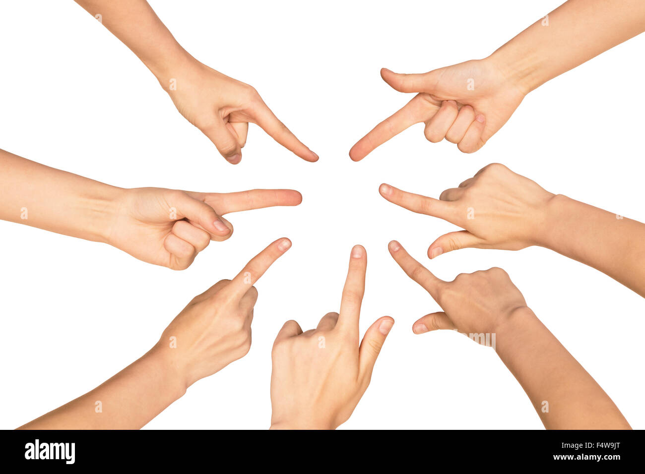 Set of hands on white Stock Photo - Alamy