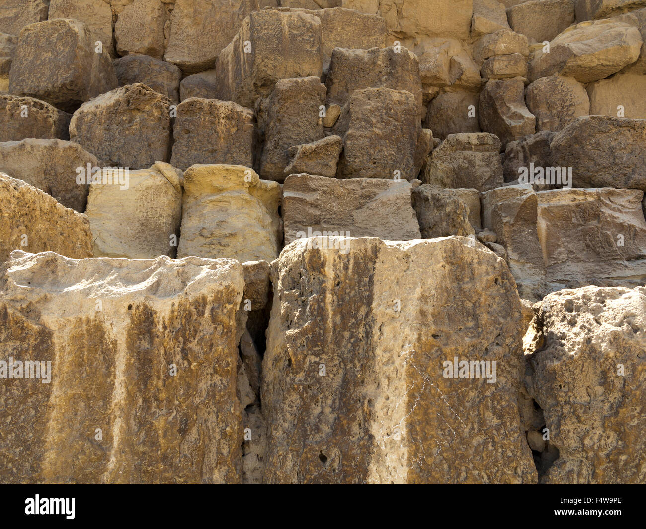 Close up of lower case of blocks of the Great Pyramid of Khufu on the ...