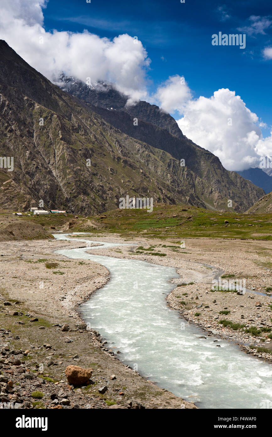 India, Himachal Pradesh, Lahaul and Spiti, Jispa, Bhag (Bhaga) River ...