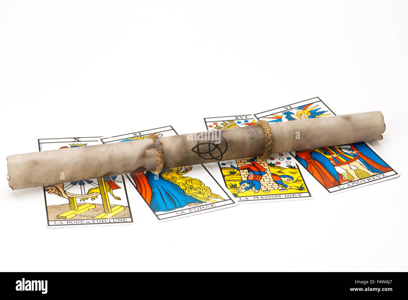 Old magic parchment with good draw isolated on white background Stock ...