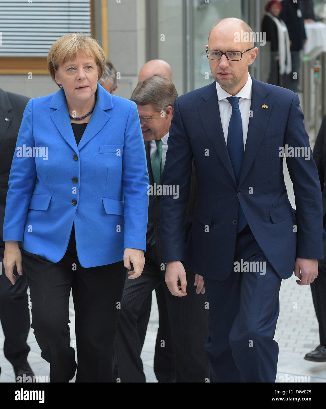 Berlin, Germany. 23rd Oct, 2015. Ukrainian Prime Minister Arseni ...