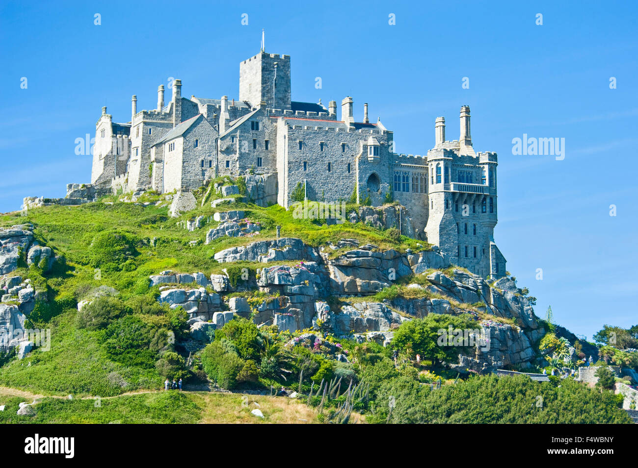 A view of St Michael's Mount from the seaward side of the island Stock ...