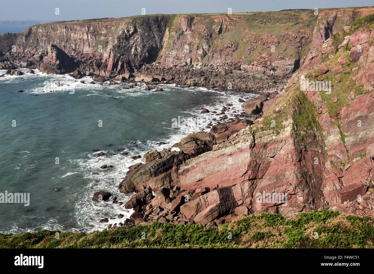 Dramatic geology at St Annes Head, Pembrokeshire, Wales Stock Photo - Alamy