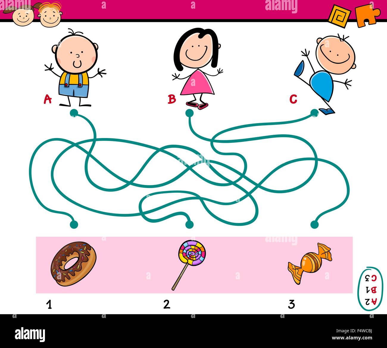 Cartoon Illustration of Education Paths or Maze Puzzle Task for ...