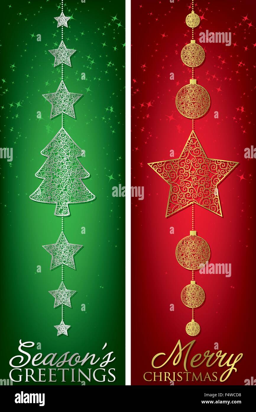 Christmas filigree banners in vector format Stock Vector Image & Art ...