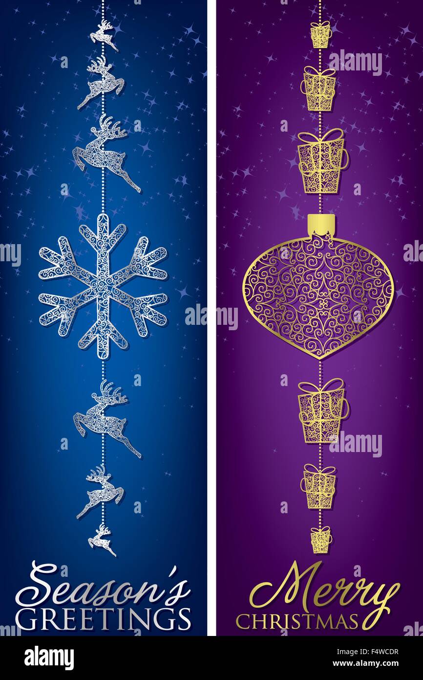 Christmas filigree banners in vector format Stock Vector Image & Art ...