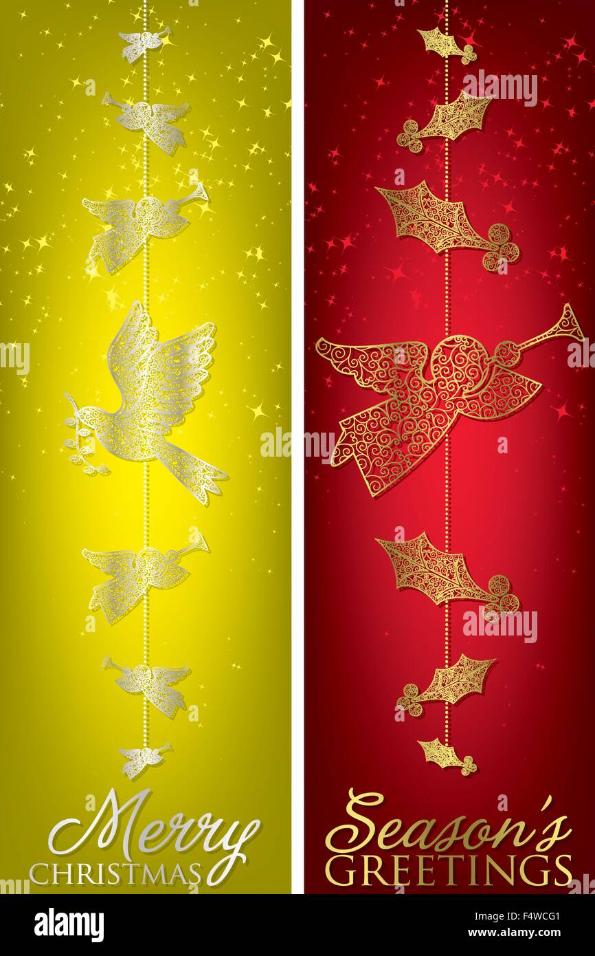 Christmas filigree banners in vector format Stock Vector Image & Art ...