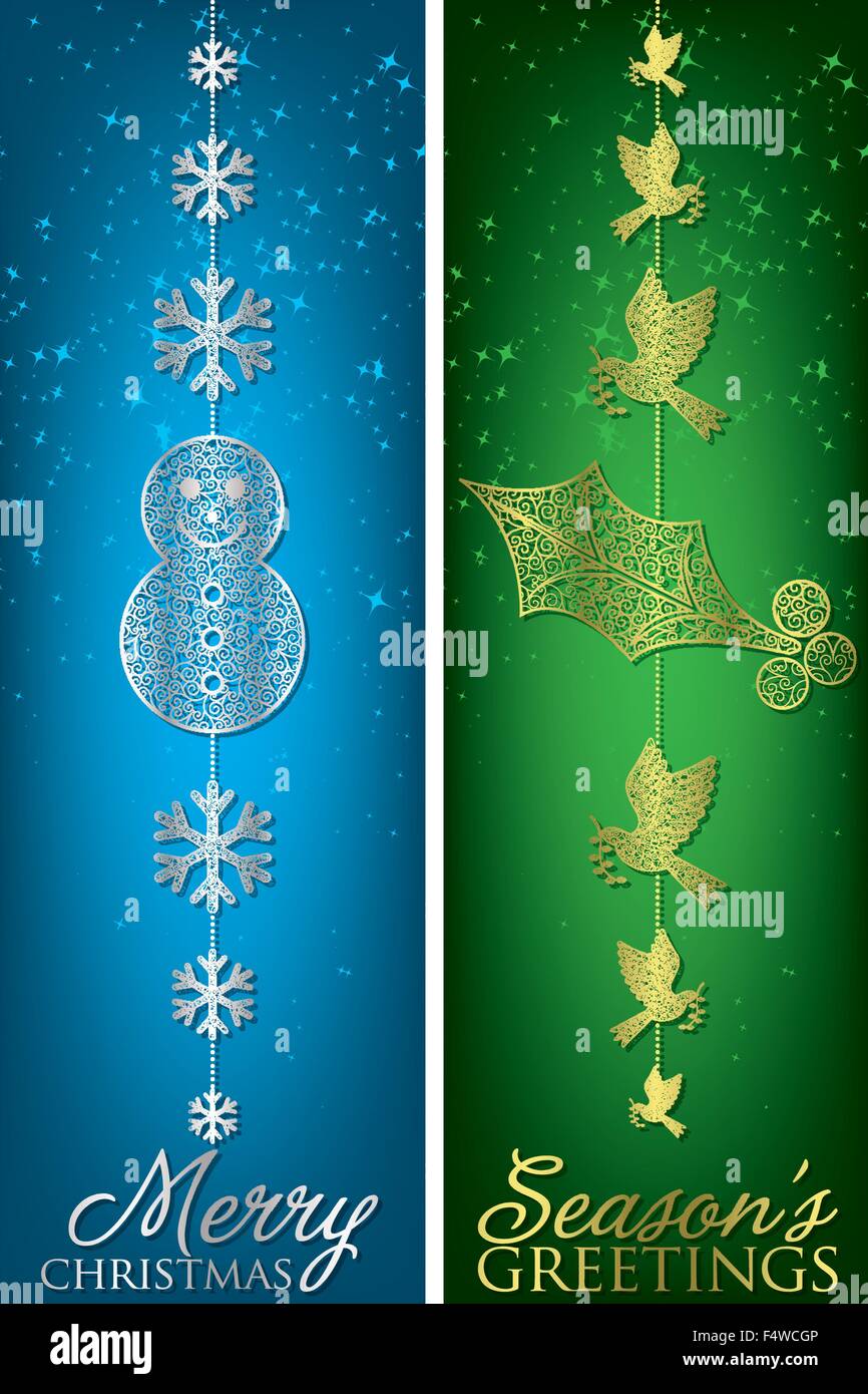 Christmas filigree banners in vector format Stock Vector Image & Art ...