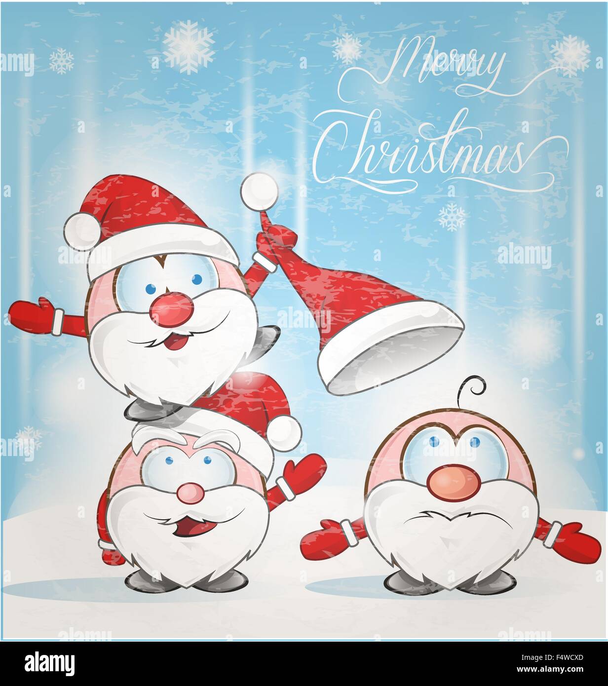 fun santa claus cartoon on snow background Stock Vector Image & Art - Alamy