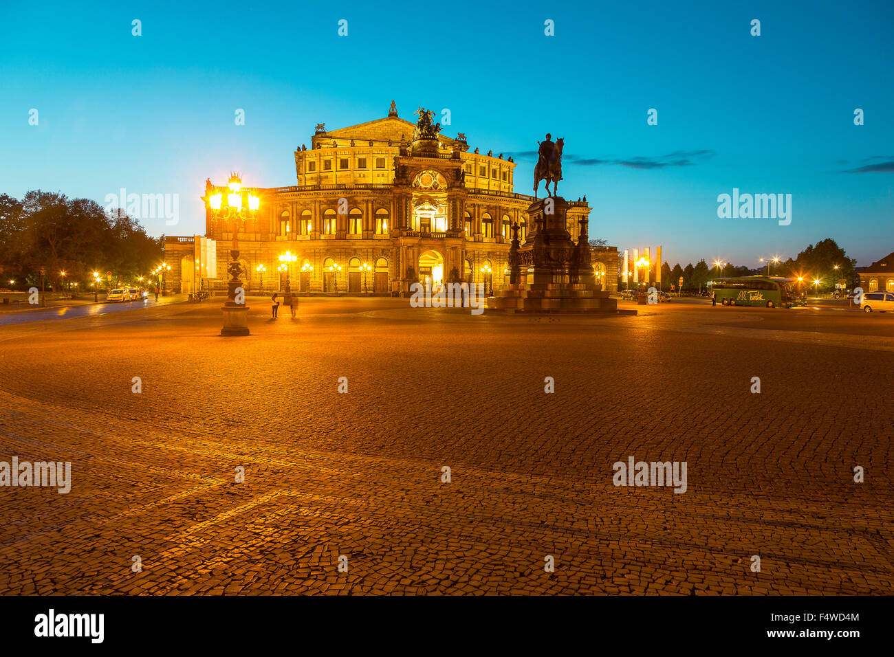 Theaterplatz, theatre square, with Semperoper opera house and ...