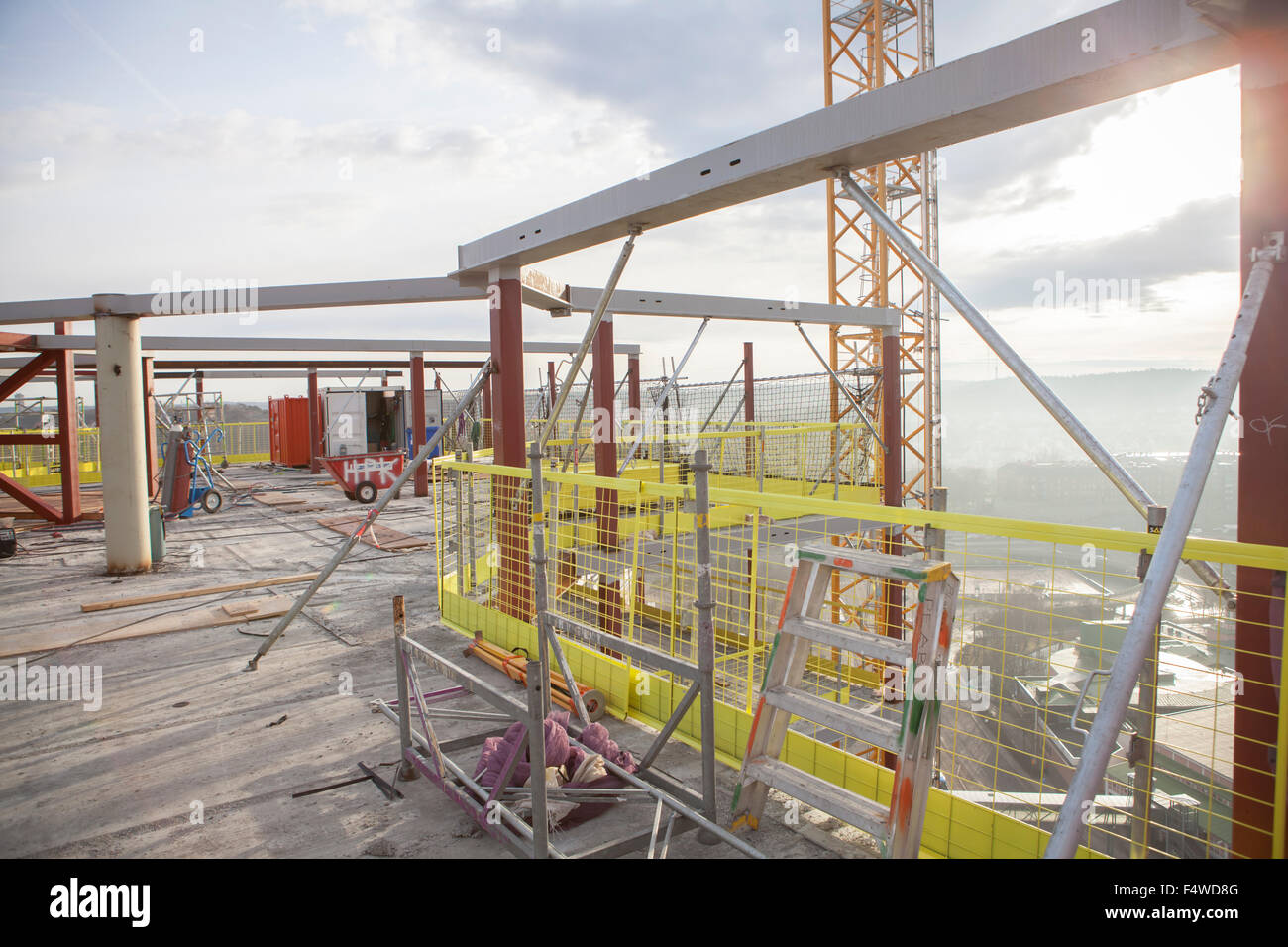 View of construction site on roof top Stock Photo - Alamy
