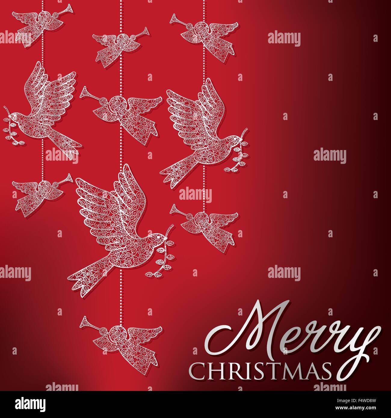 Elegant hanging filigree Christmas decoration card in vector format ...