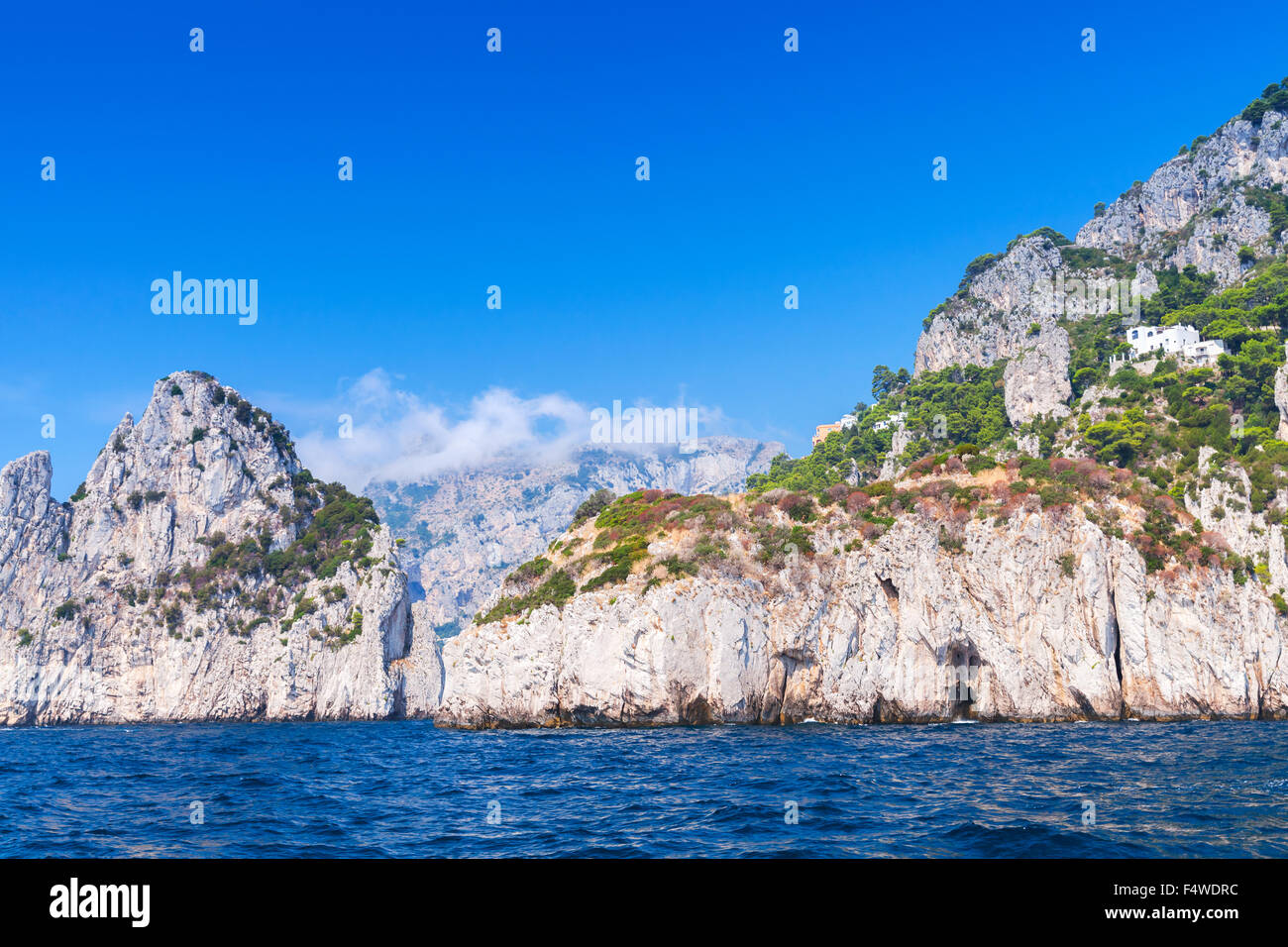 Capri, Italian island coastal landscape, rocks and cliffs Stock Photo ...
