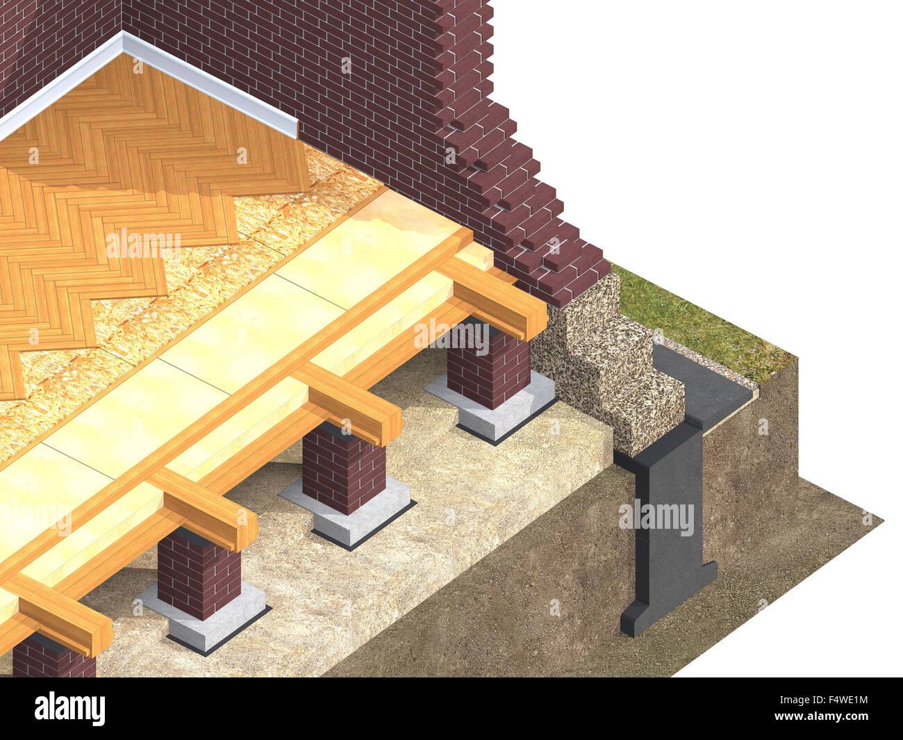 Cross Section Of Brick Wall Stock Photos & Cross Section Of Brick Wall ...