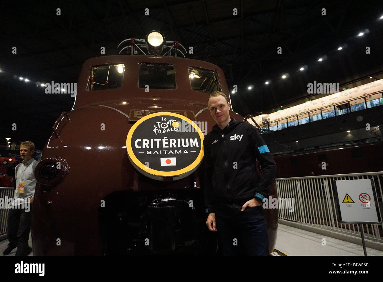 Chris Froome poses in front of a train in The Railway Museum on October ...