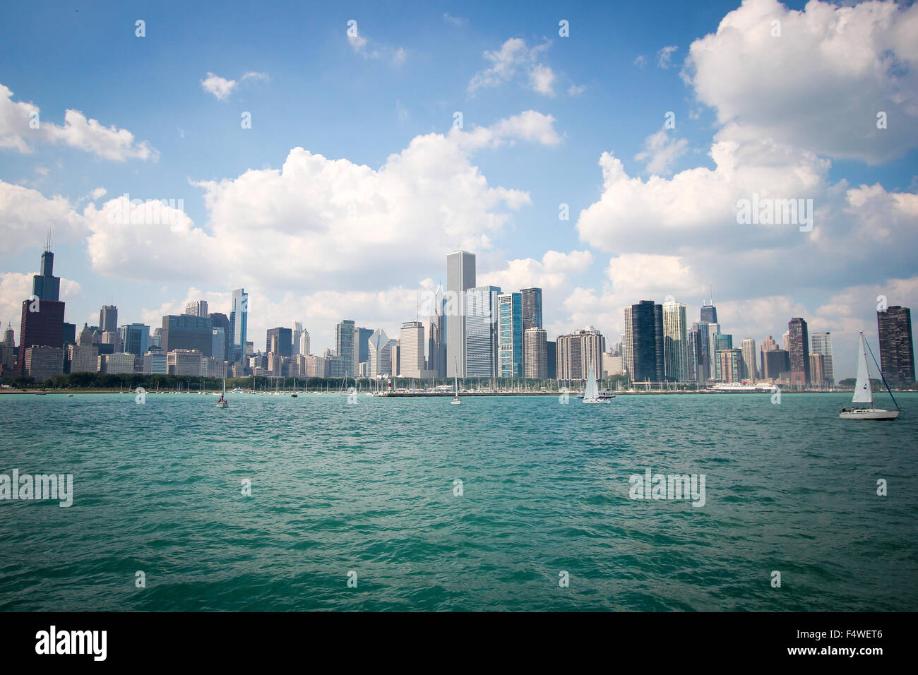 Chicago skyline view from the lake Michigan, IL, USA Stock Photo - Alamy