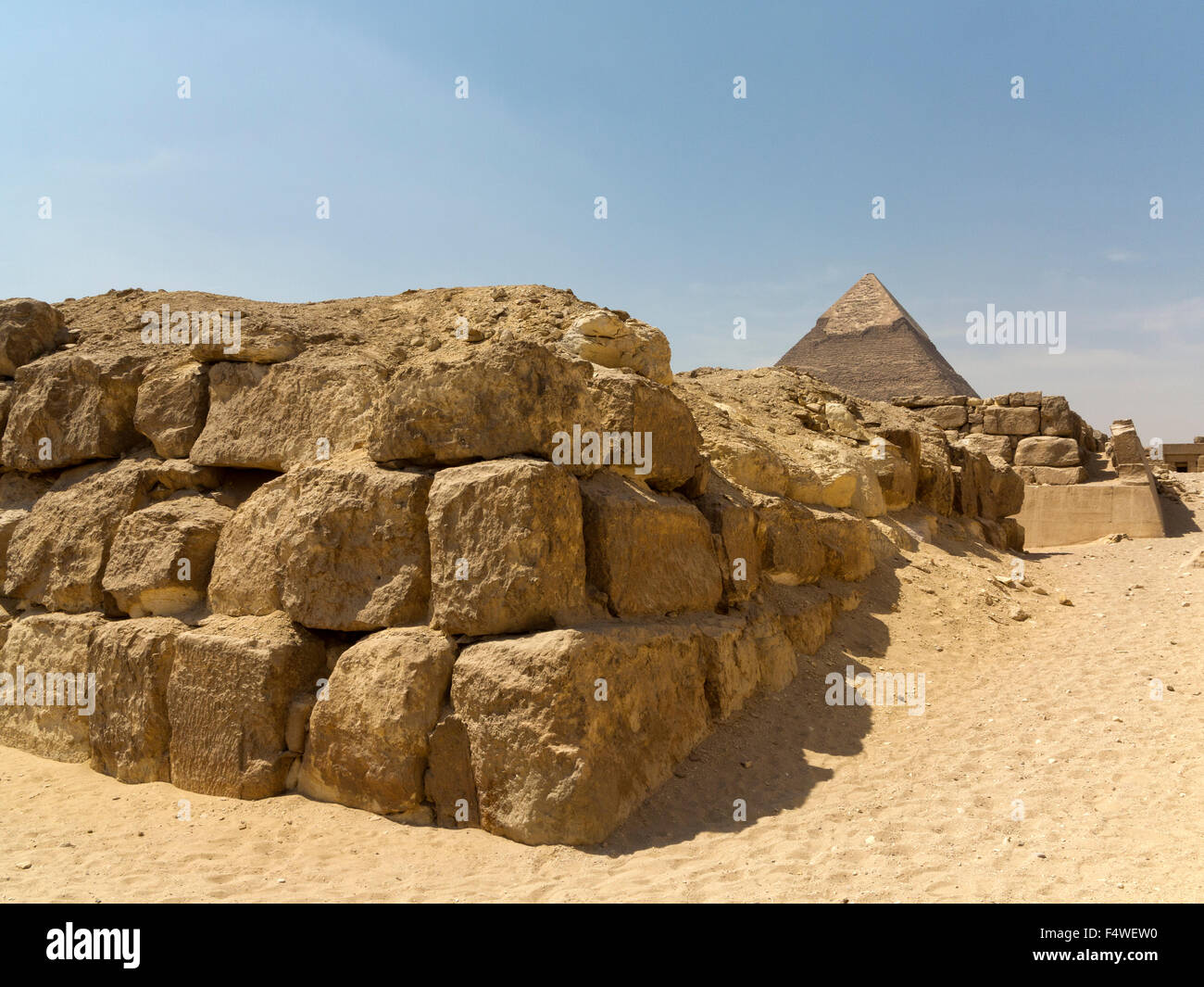 View of pyramid of Pharaoh Khafre on the Giza plateau, the Great ...