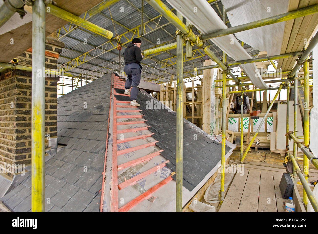 A partially completed loft conversion to a Victorian/Edwardian london ...