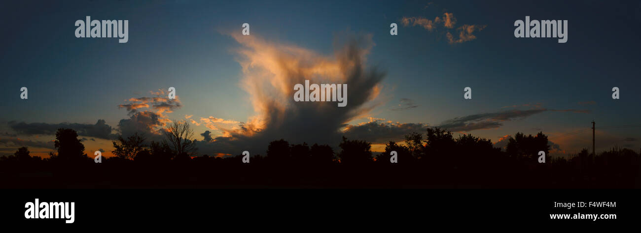 Beautiful sky at sunset time in warm colors Stock Photo - Alamy