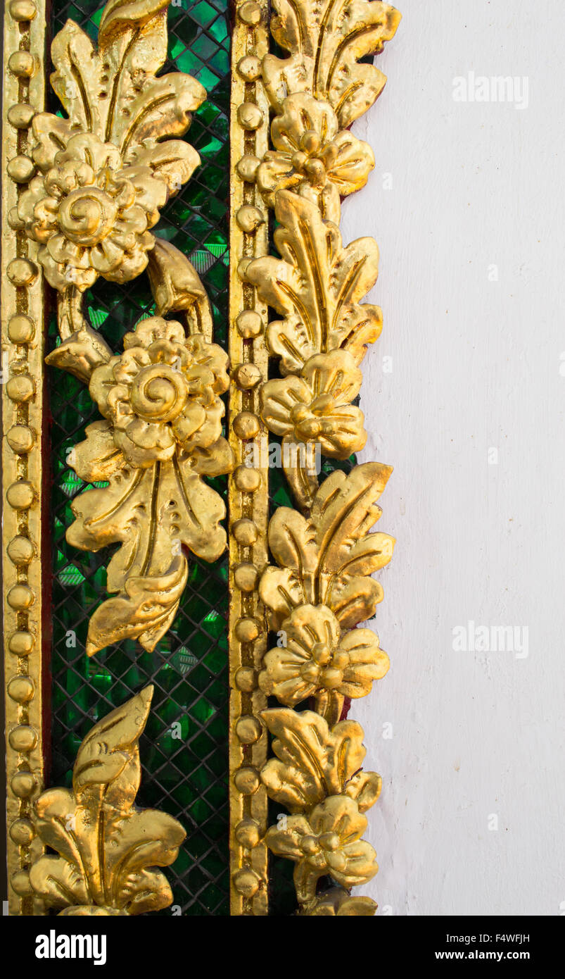 Golden flower pattern in Thailand Stock Photo - Alamy
