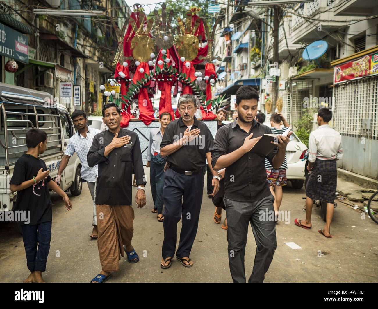 Yangon, Yangon Division, Myanmar. 23rd Oct, 2015. An Ashura procession ...