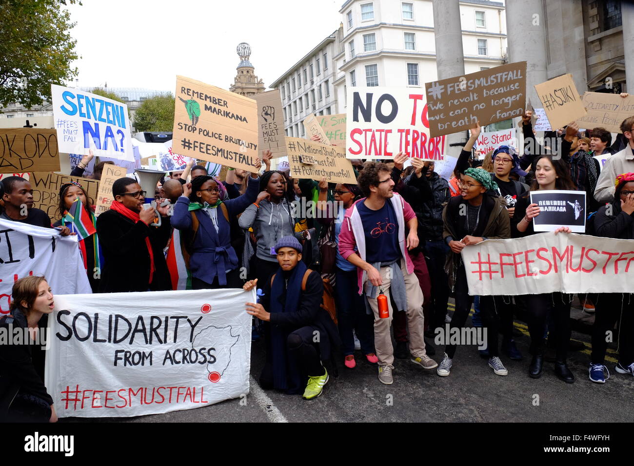 South Africans in London and supporters gather outside the South ...