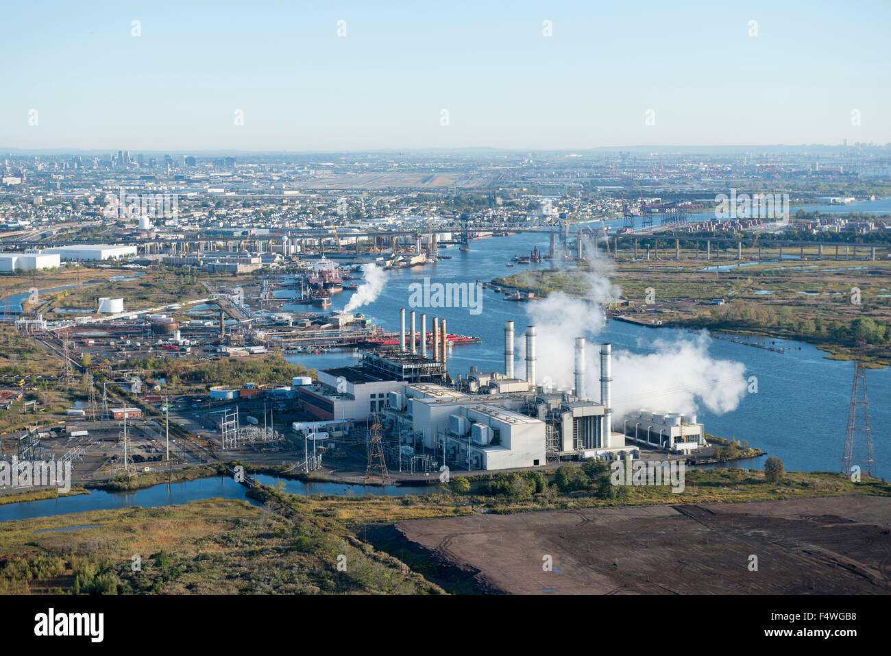 Aerial view of Newark Bay in New Jersey, USA Stock Photo - Alamy