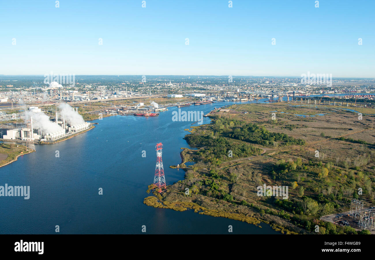 Aerial view of Newark Bay in New Jersey, USA Stock Photo - Alamy