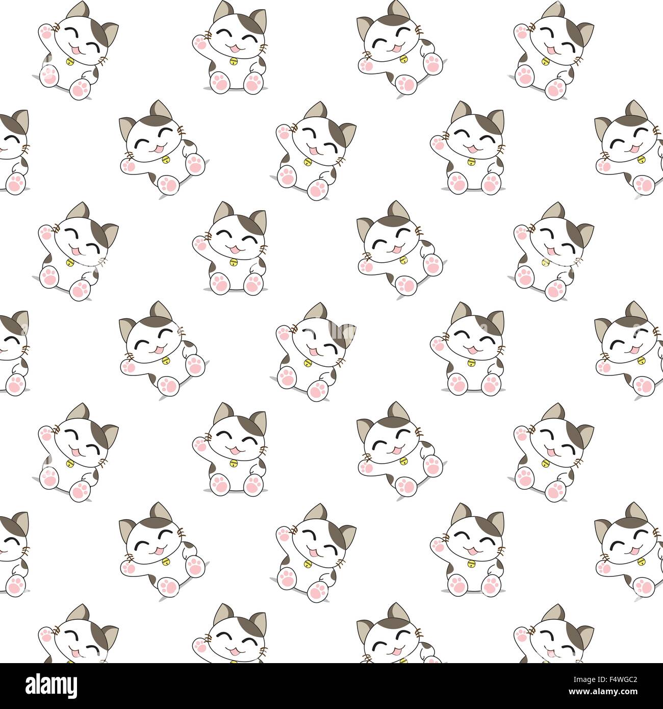 Cute Cartoon Cats Pattern Stock Vector Image & Art - Alamy