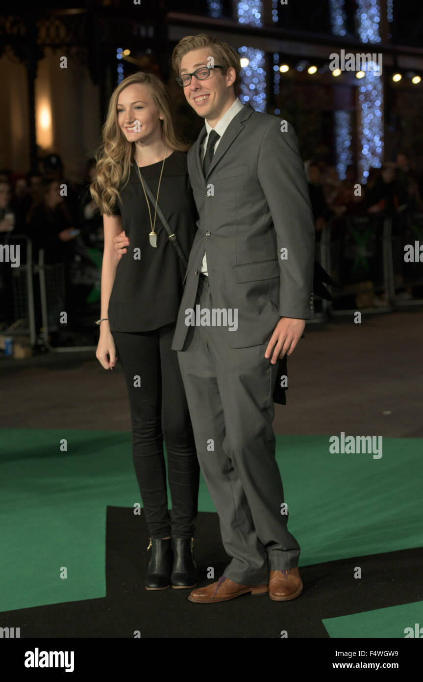 London, UK. 22nd October, 2015. Evan Edinger and guest at the World ...