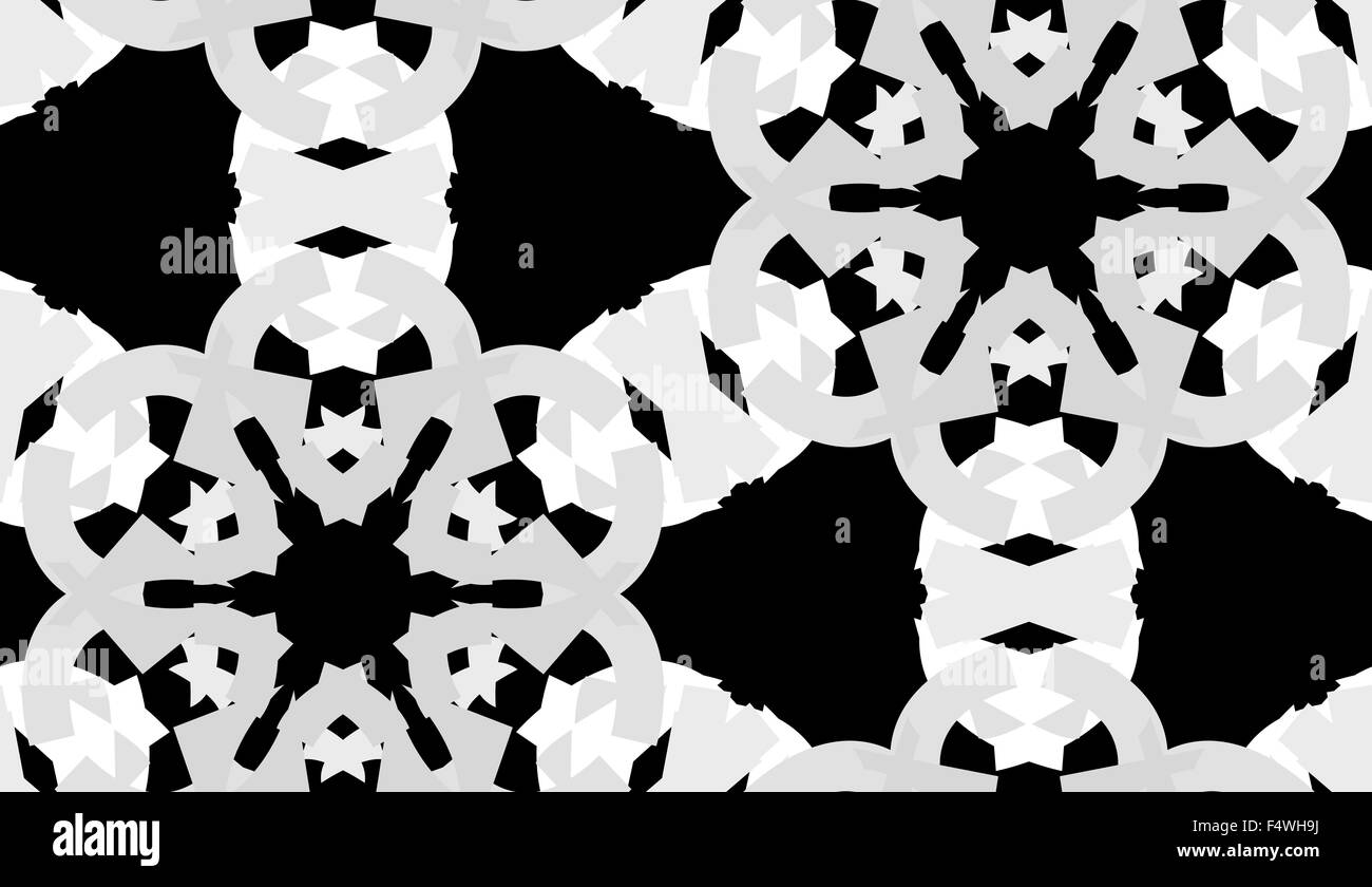Seamless background of snowflake shapes over black background Stock ...