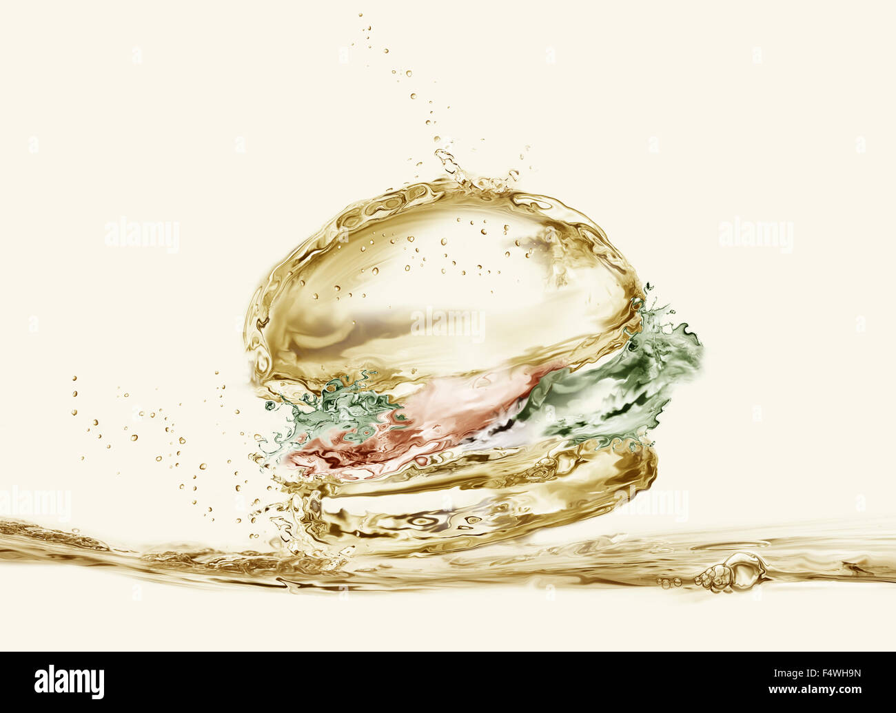 A burger made of water representing diet food Stock Photo - Alamy