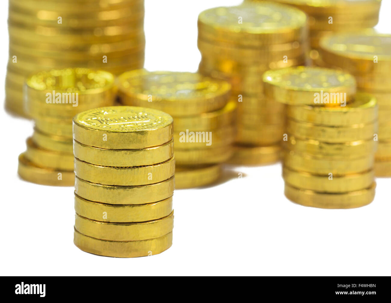 Group of gold coins business money Stock Photo - Alamy
