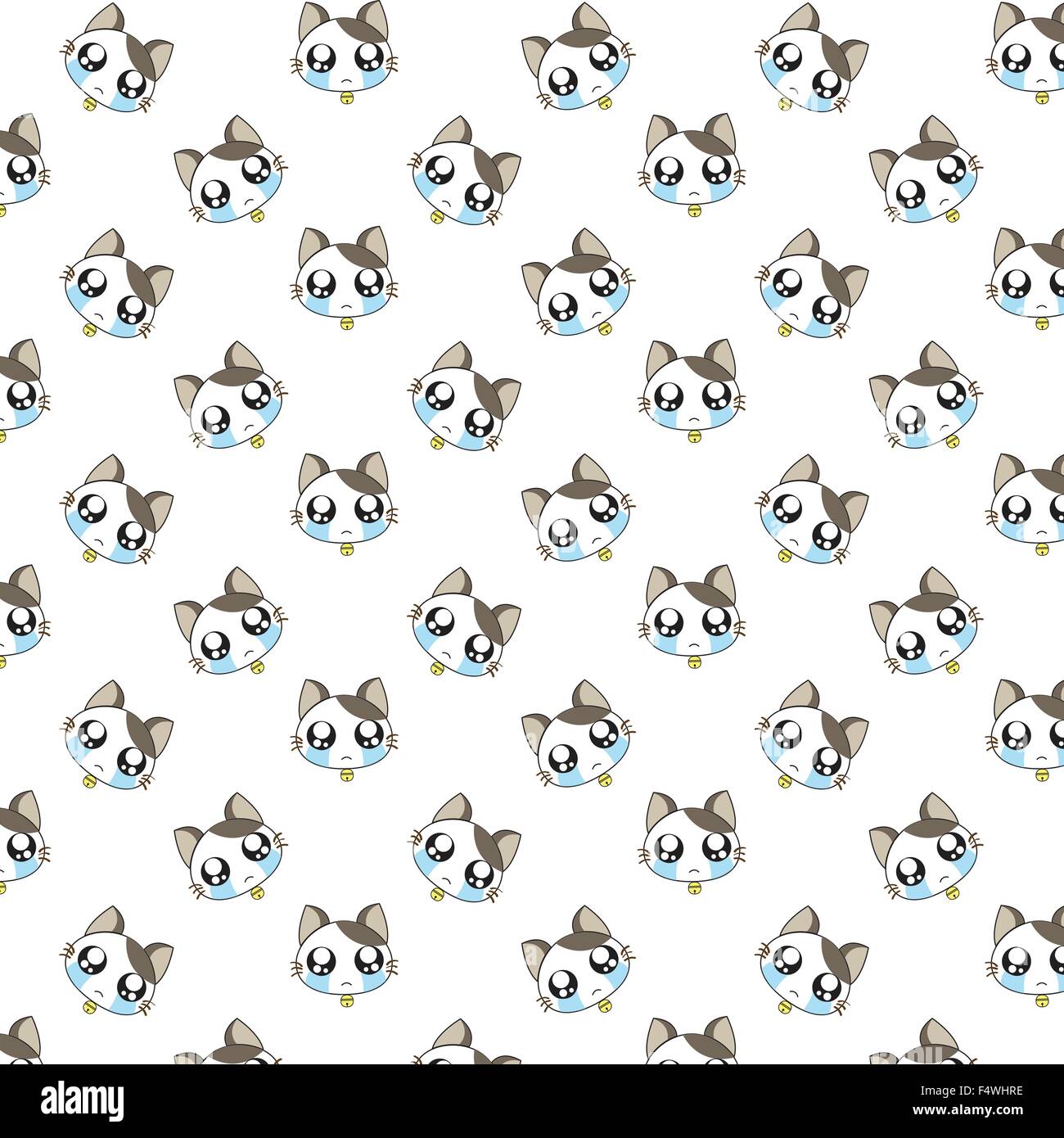 Cute Cartoon Cats Pattern Stock Vector Image & Art - Alamy