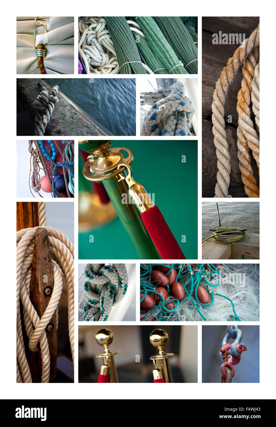 Various ropes and ties on a collage Stock Photo - Alamy