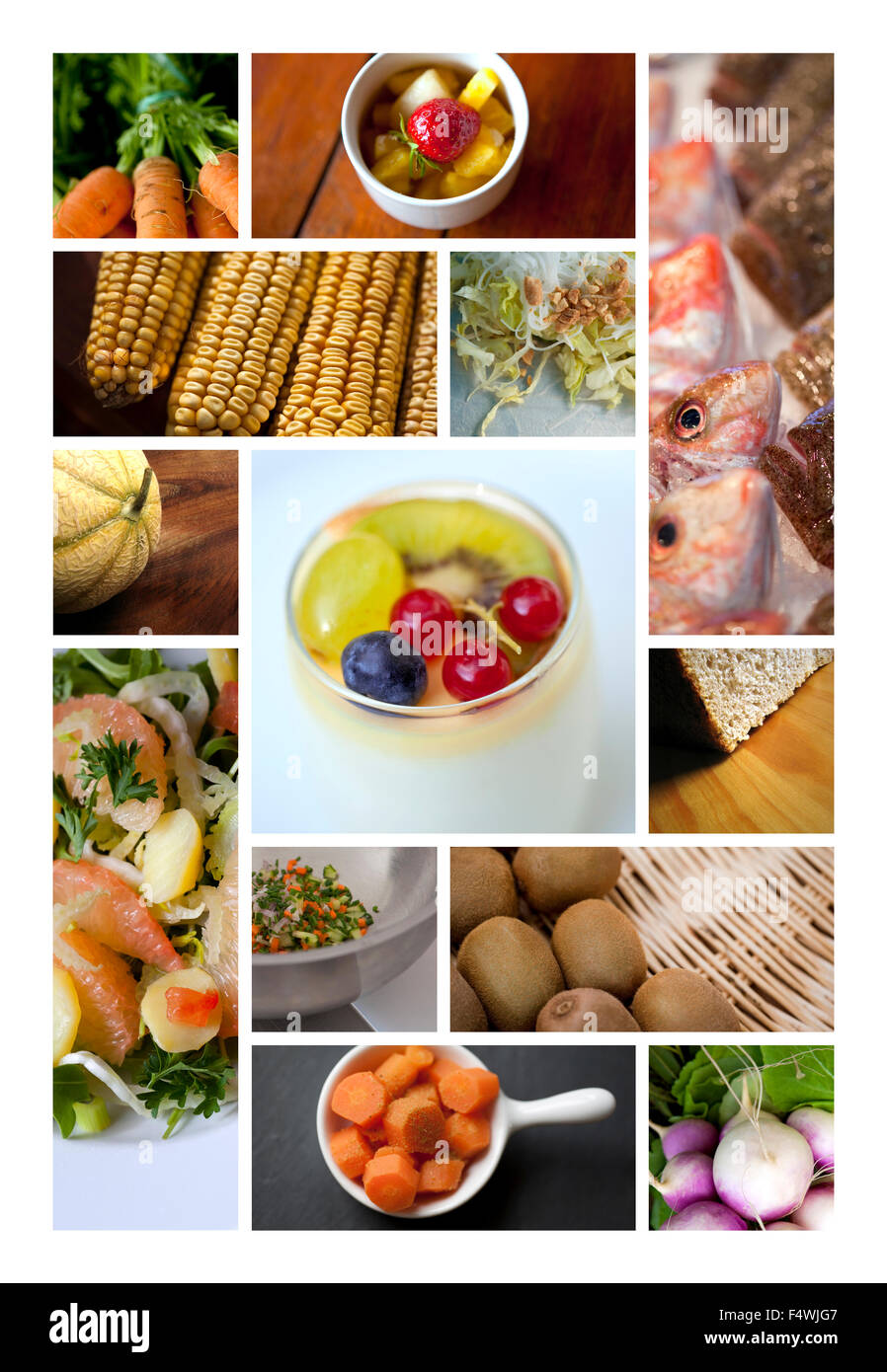 Various dishes and cooking ingredients on a collage Stock Photo - Alamy