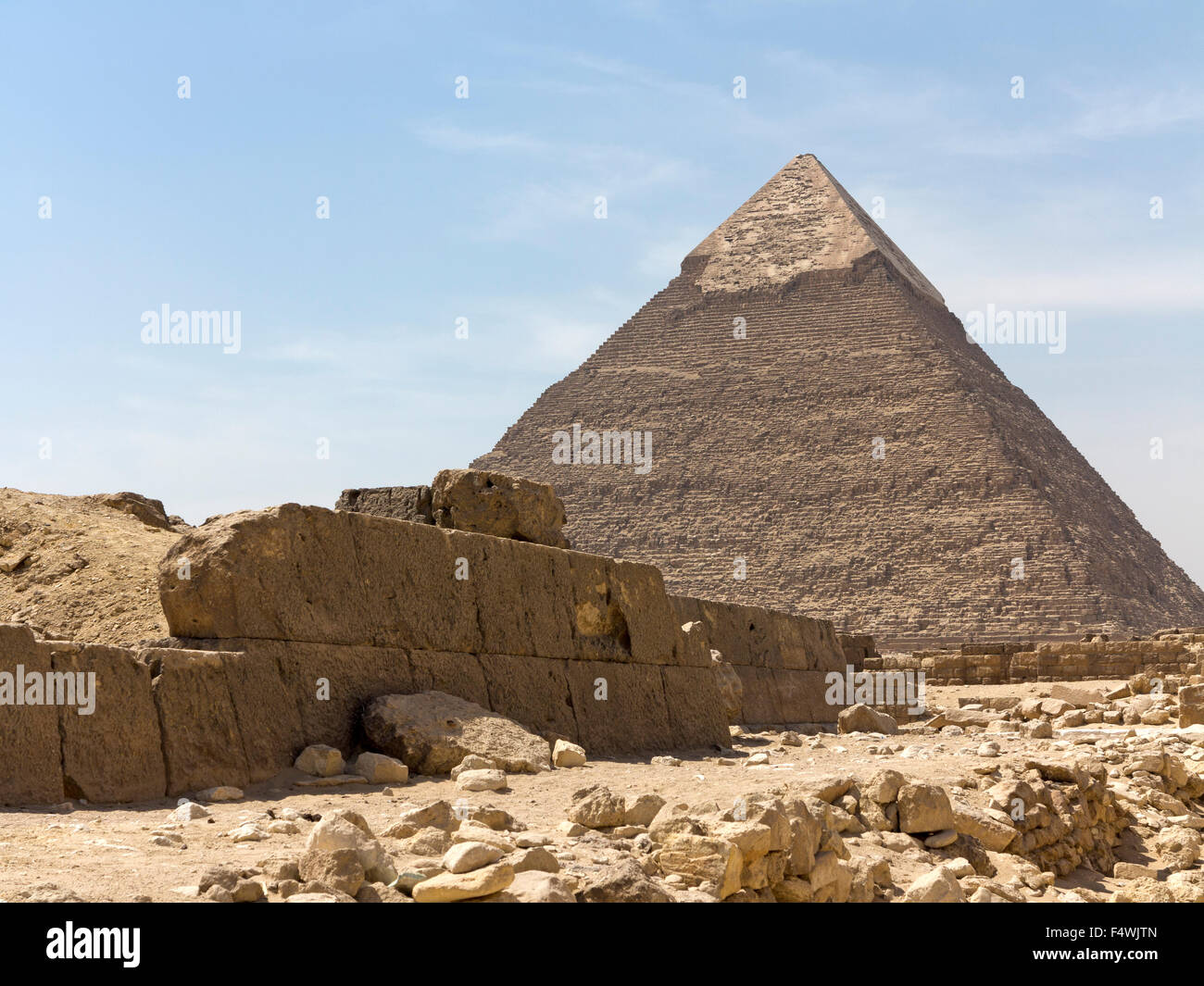 View of pyramid of Pharaoh Khafre on the Giza plateau, the Great ...